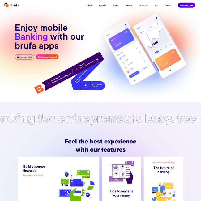 Brufa - App & SaaS Landing HTML Template