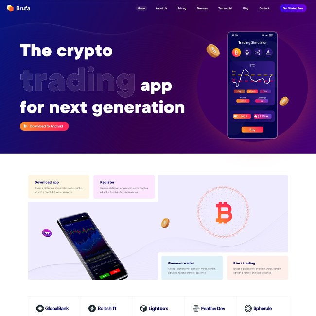 Brufa - App & SaaS Landing HTML Template